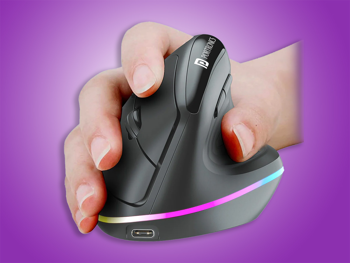 Portronics Toad Ergo 3 is a vertical wireless mouse made for desk ...